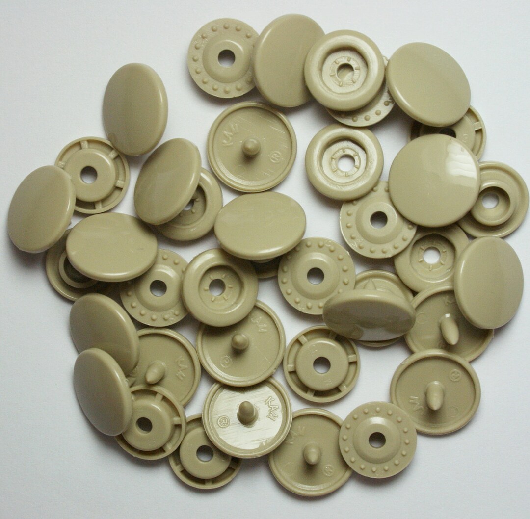 KAM Snaps Fastener Sets 100 Tan (B-25) Plastic Resin Snaps for Crafts ...