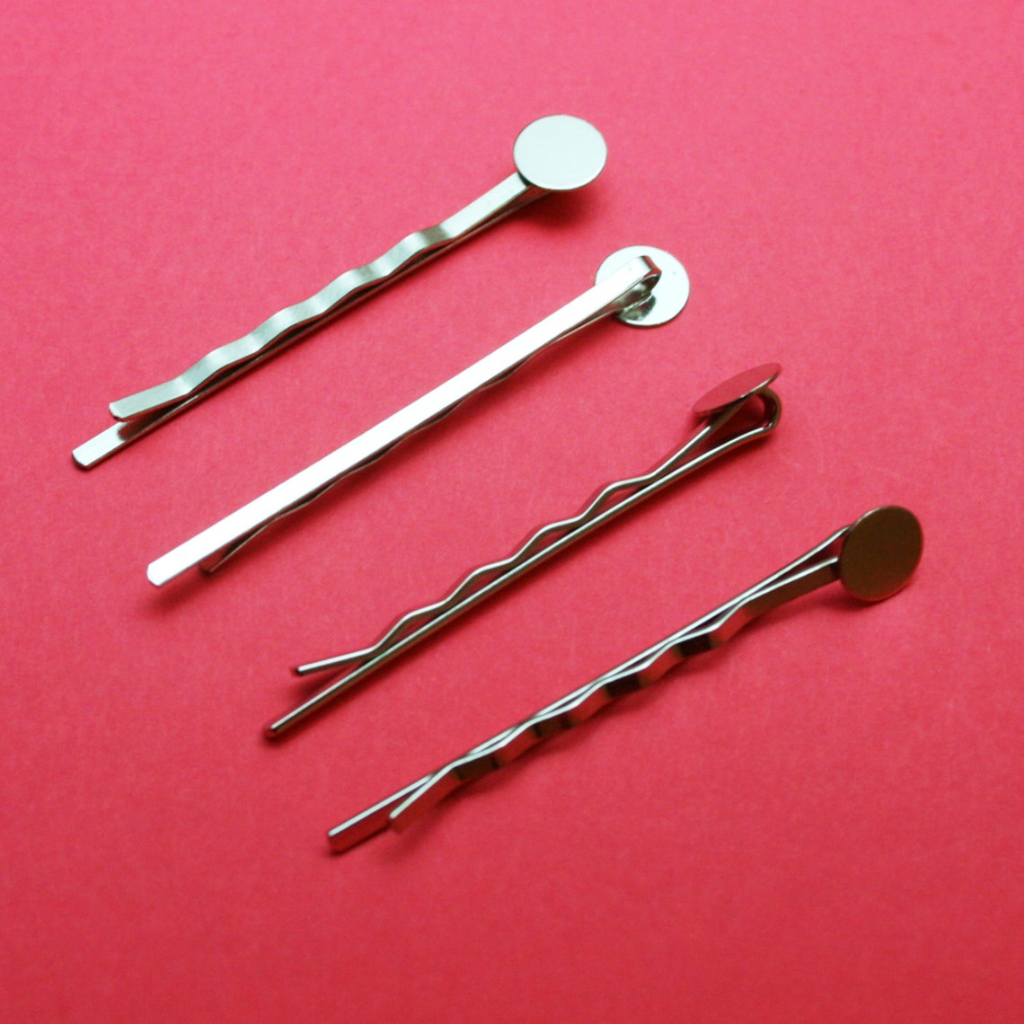 10 Silver Bobby Pins Hair Clip Blanks 2 Inch Long With 8 Mm - Etsy