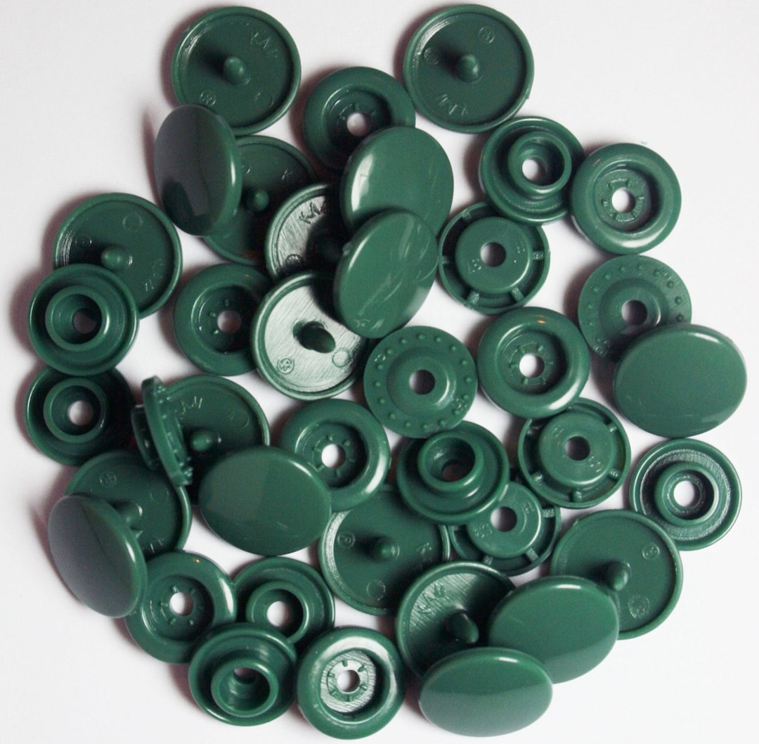 KAM Snaps 100 Sets Hunter Green B-31 Plastic Resin Snaps for Crafts ...