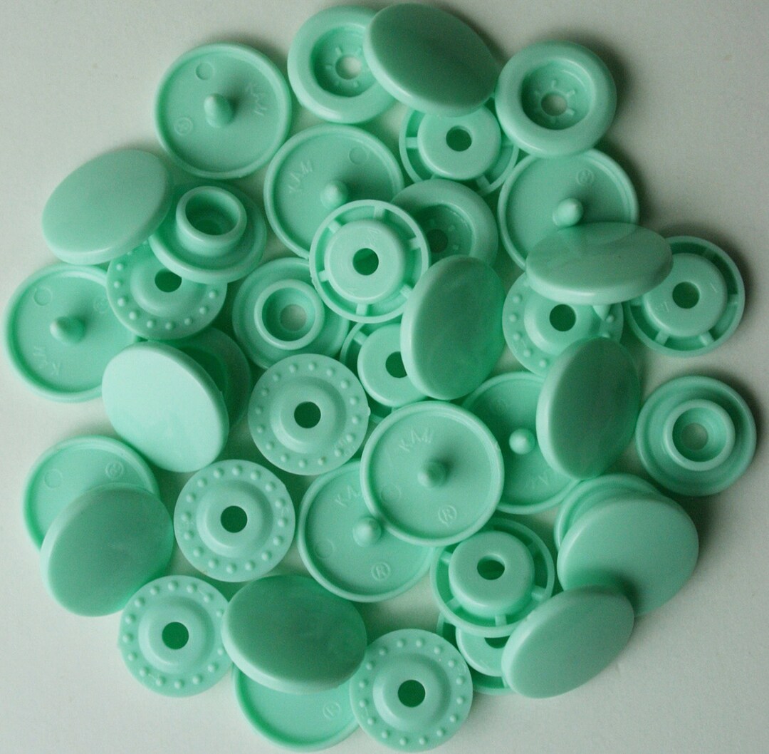 KAM Snaps Pastel Green B-19 Plastic Resin Snaps for Crafts, Baby ...