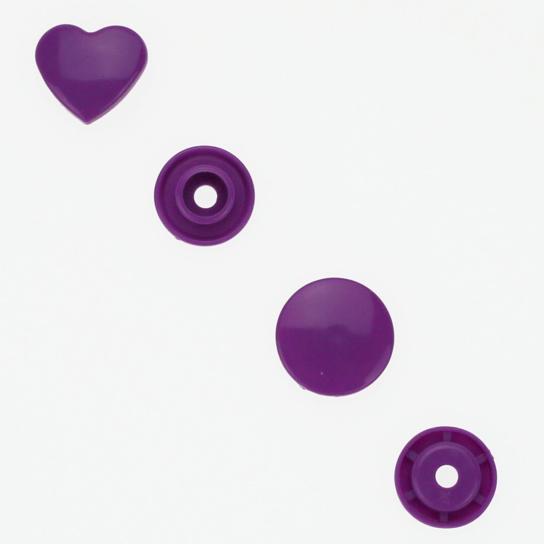 KAM Snaps 1000 Complete Sets of Violet B41 Heart Shaped Plastic Resin ...