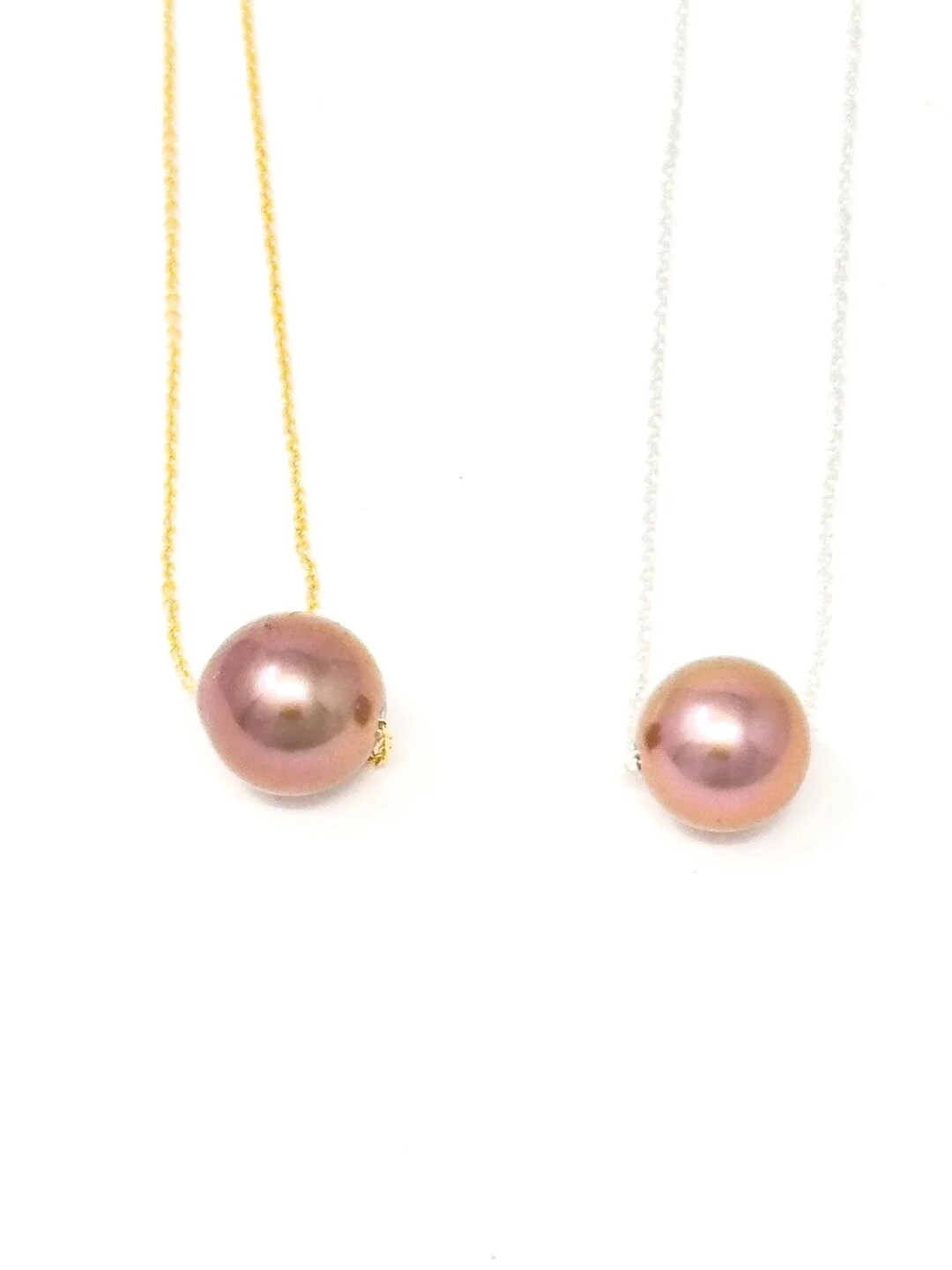 Floating Pink Edison Pearl Necklace - Etsy