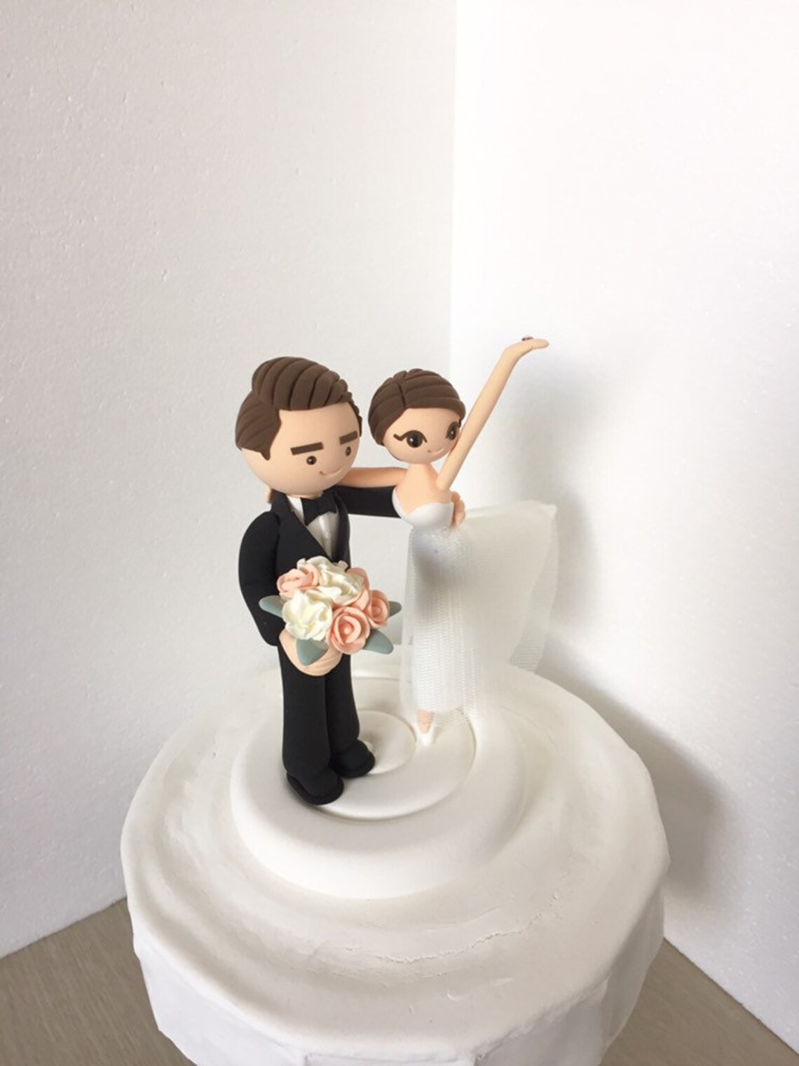 Dancing Wedding Cake Topperminimalist Bride and Groom Mr - Etsy