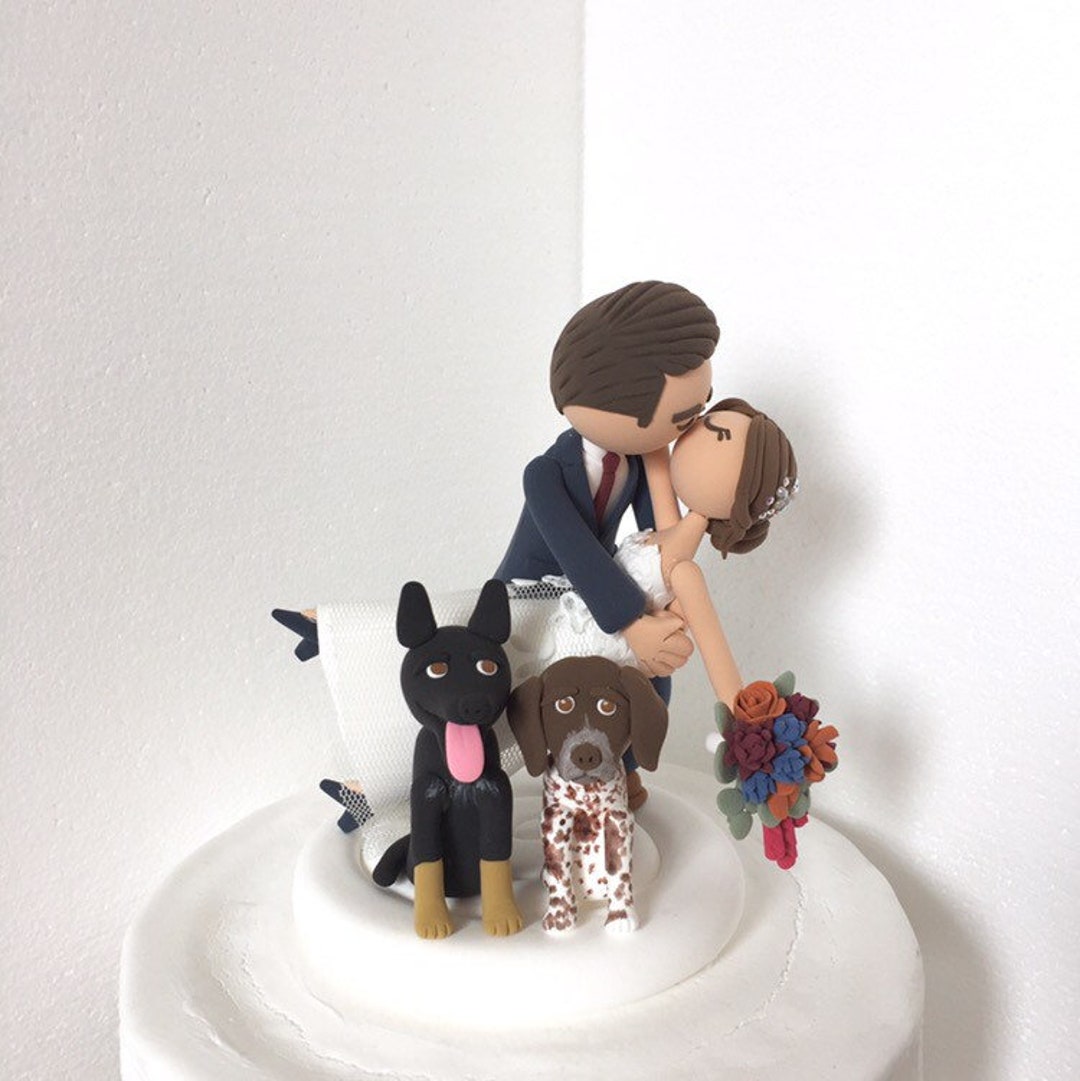 Romantic Kissing Couple Custom Wedding Cake Topper , Bride and Groom ...