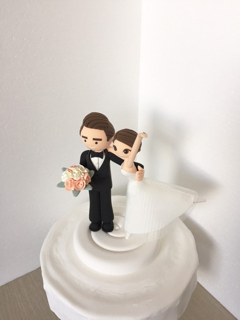 Dancing Wedding Cake Topperminimalist Bride and Groom Mr - Etsy