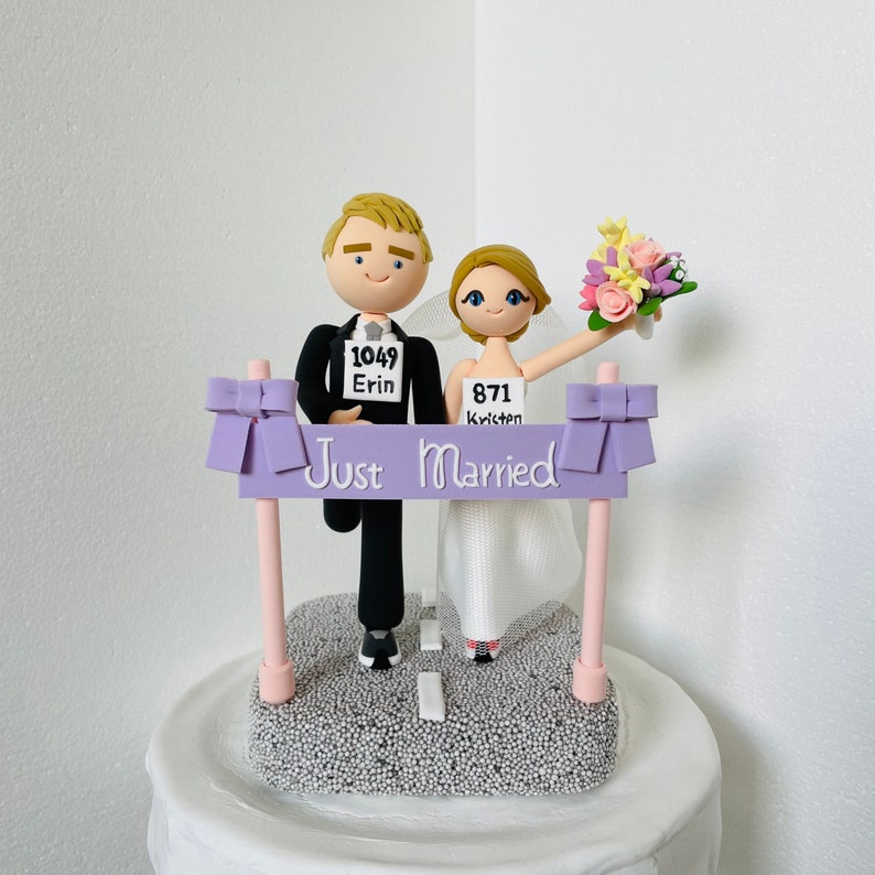 Marathon Runners Theme Bride and Groom Running Handmade Custom | Etsy