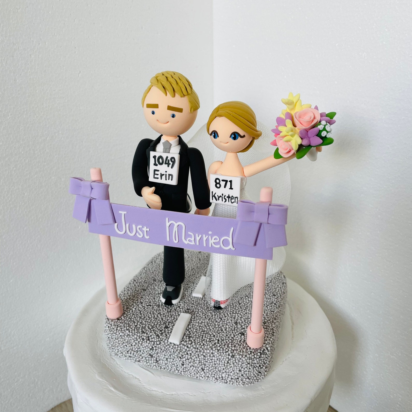 Marathon Runners Theme Bride and Groom Running Handmade Custom | Etsy