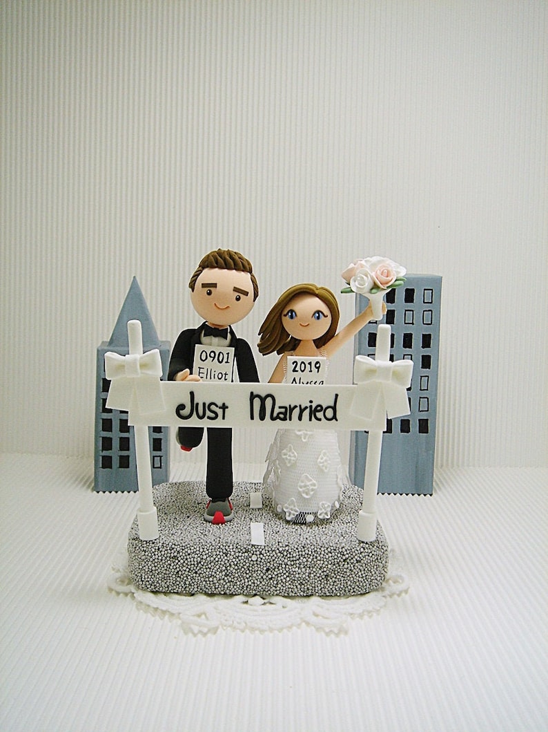 Marathon Runners Theme Bride and Groom Running Handmade Custom | Etsy