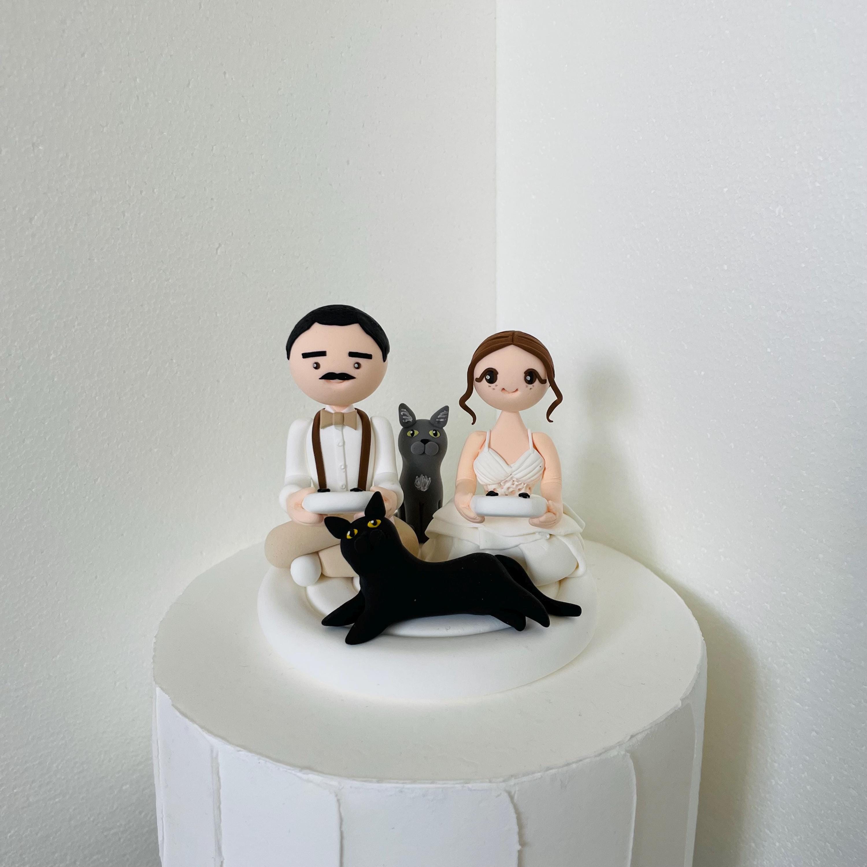 Gamer Couple Custom Wedding Cake Topper: Bride, Groom, Cat or Dog - Etsy