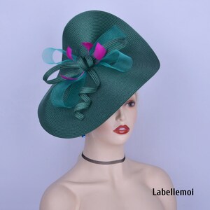 New Green/fuchsia Fascinator Emerald Disc Saucer Hatinator | Etsy
