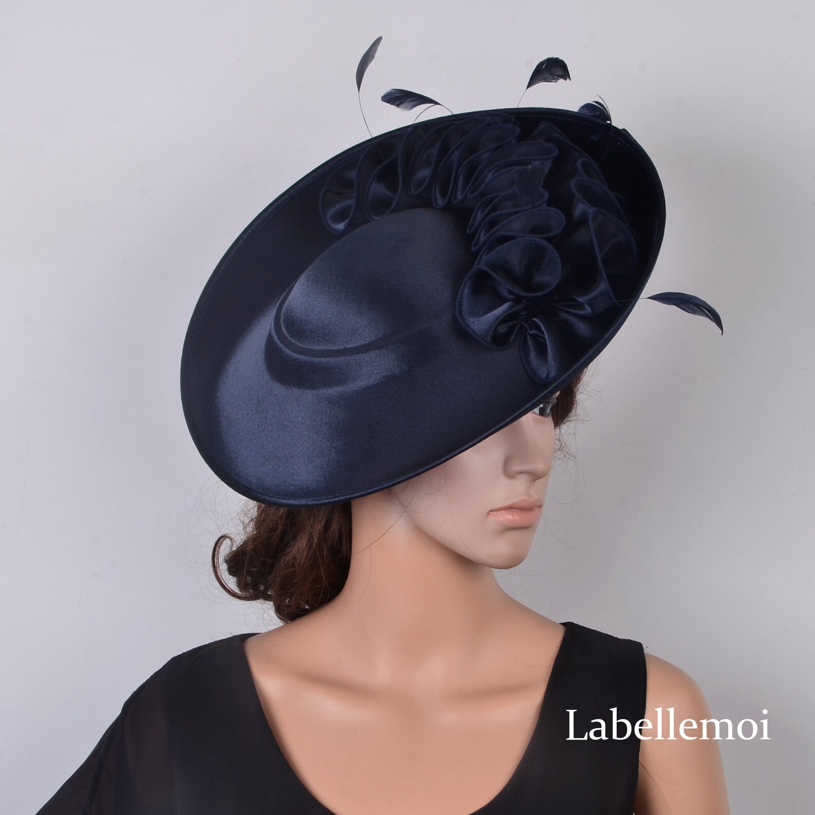 NEW DESIGN Large VERY Dark Navy Blue High Quality Formal Satin - Etsy