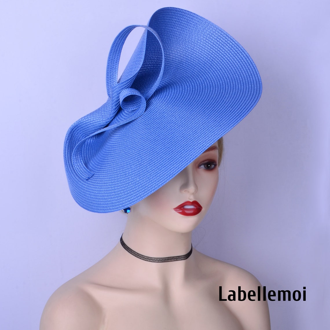 Exclusive Dusty Blue Fascinator Large Saucer Hatinator Church - Etsy