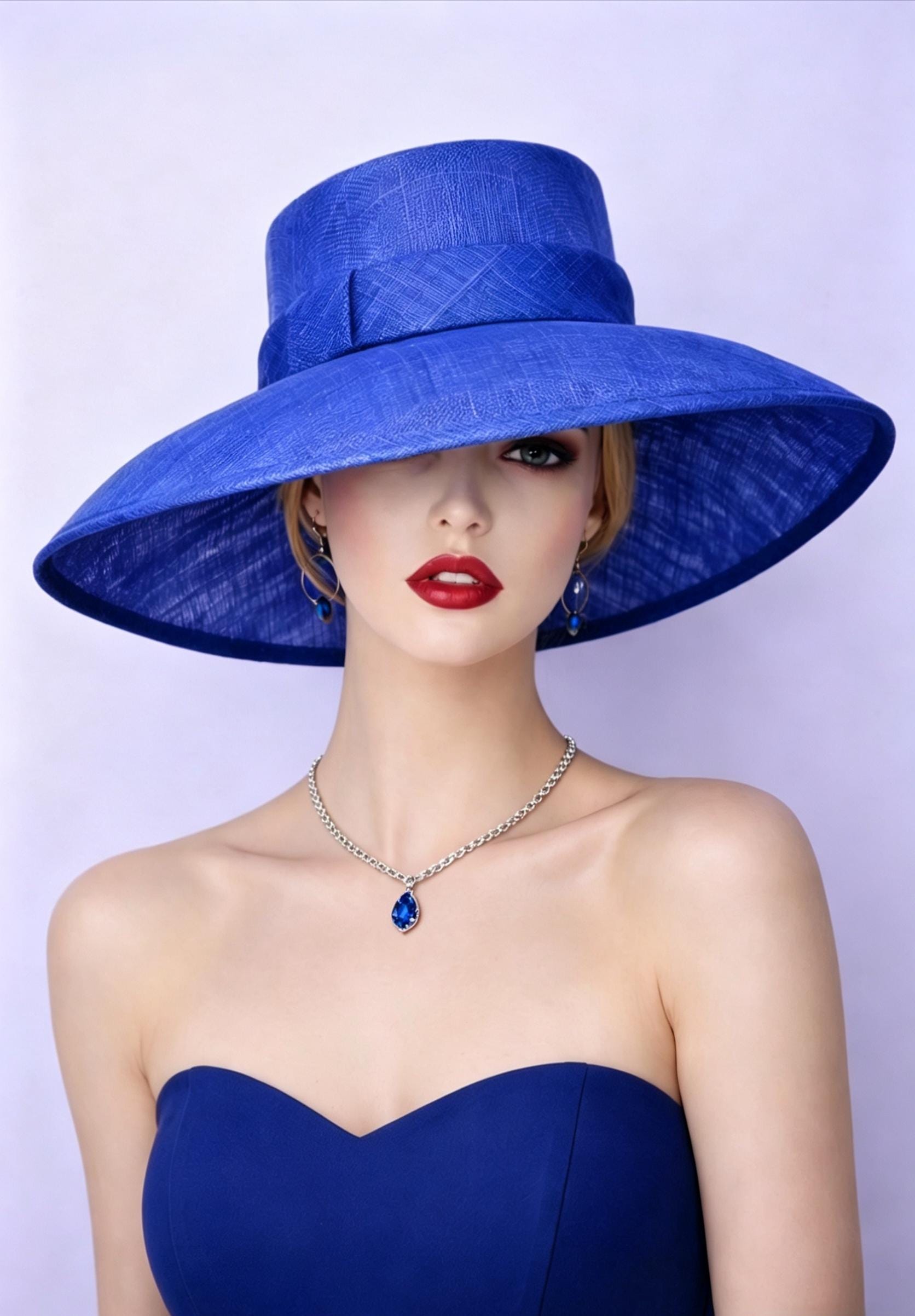 Pale Dusty Blue Sinamay Derby Hat, Dressy Ascot Races Hat - Etsy