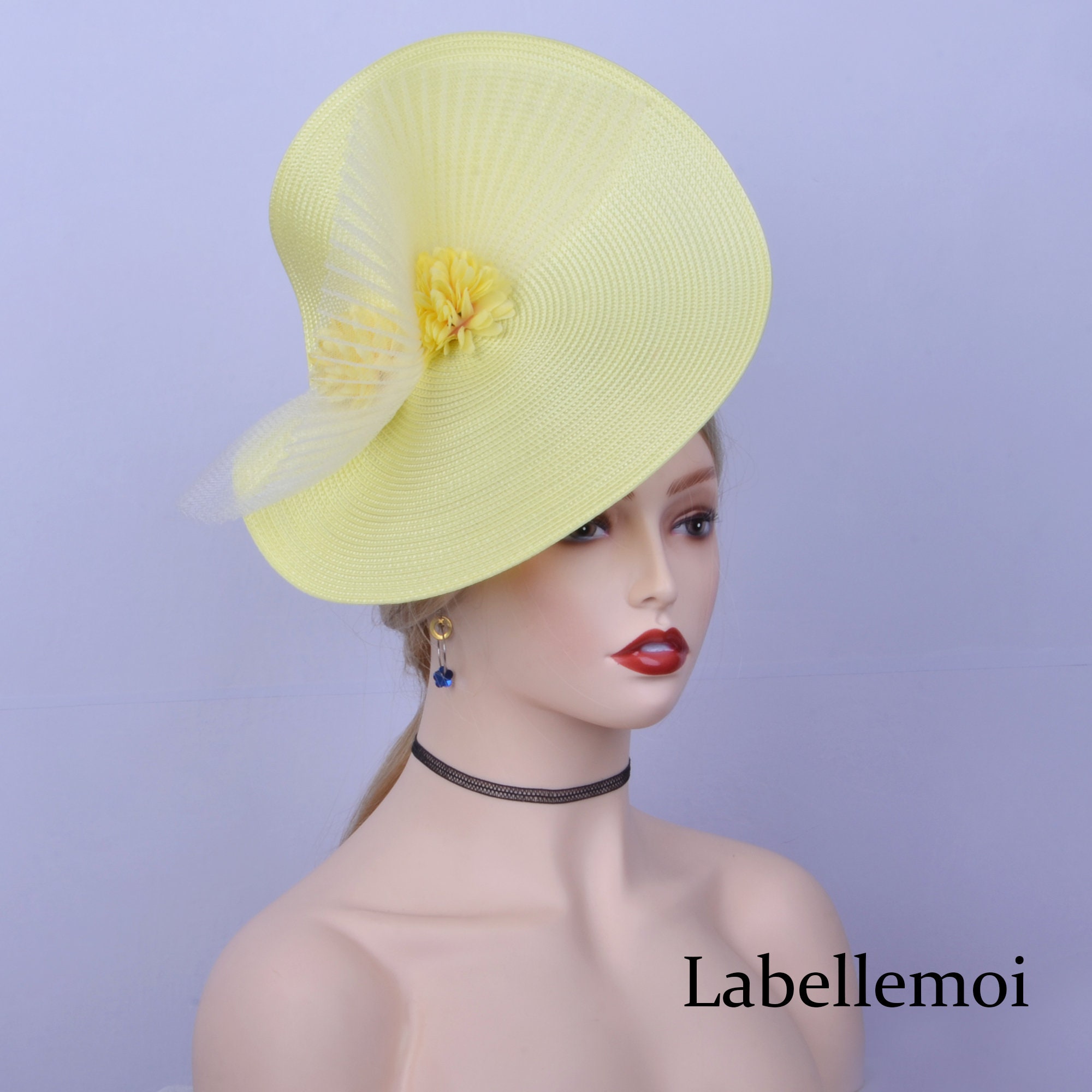 Exclusive Couture Yellow Fascinator Hat Saucer Hatinator | Etsy