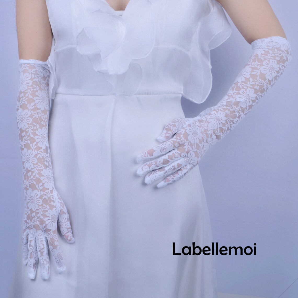 Elegant White Lace Glove Womens Wedding Gloves Long | Etsy