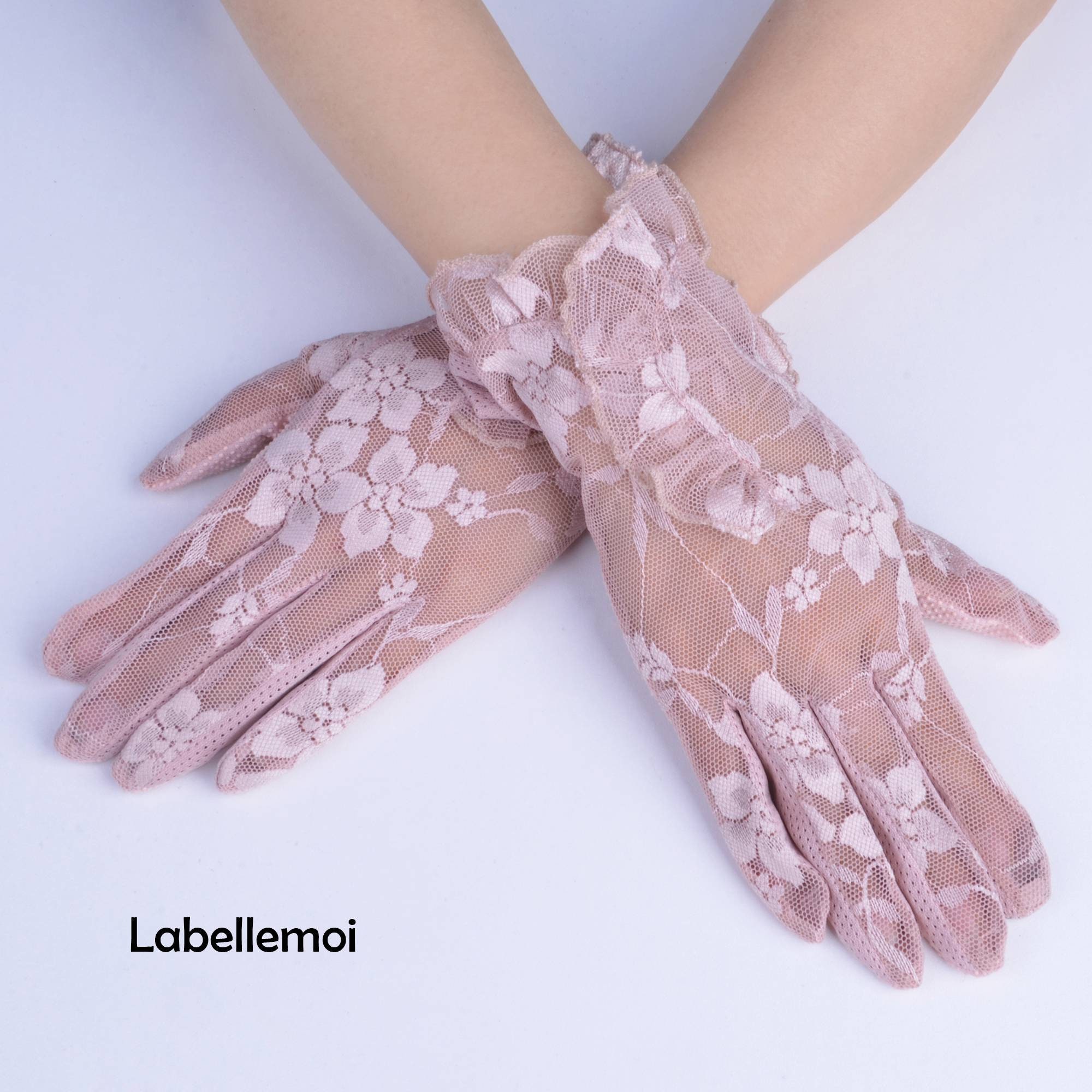 New Anti-uv Purple Lace Glove Womens Short Glove Big Flower | Etsy