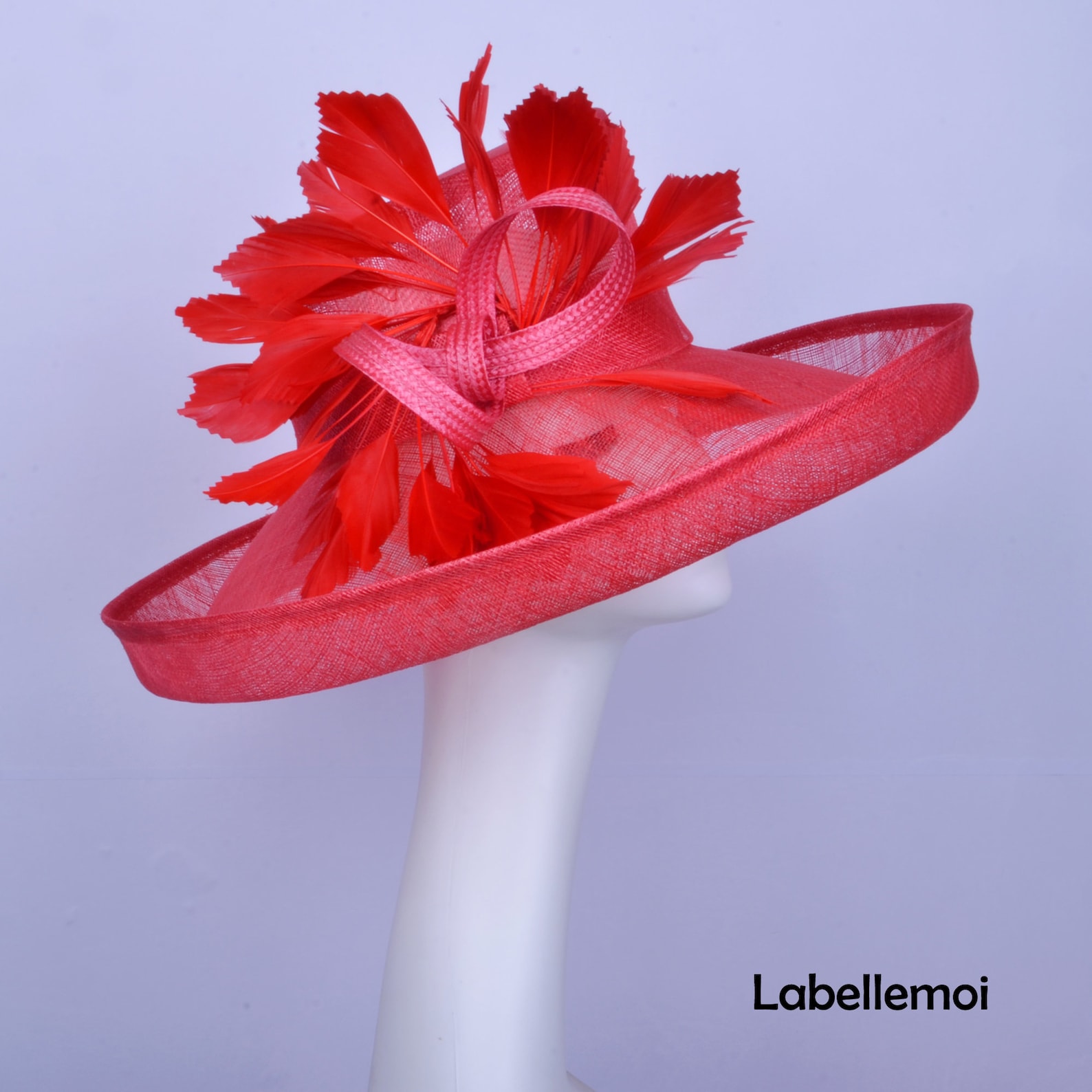 NEW Large Red Kentucky Derby Hat Sinamay Hat Church Royal Wedding ...