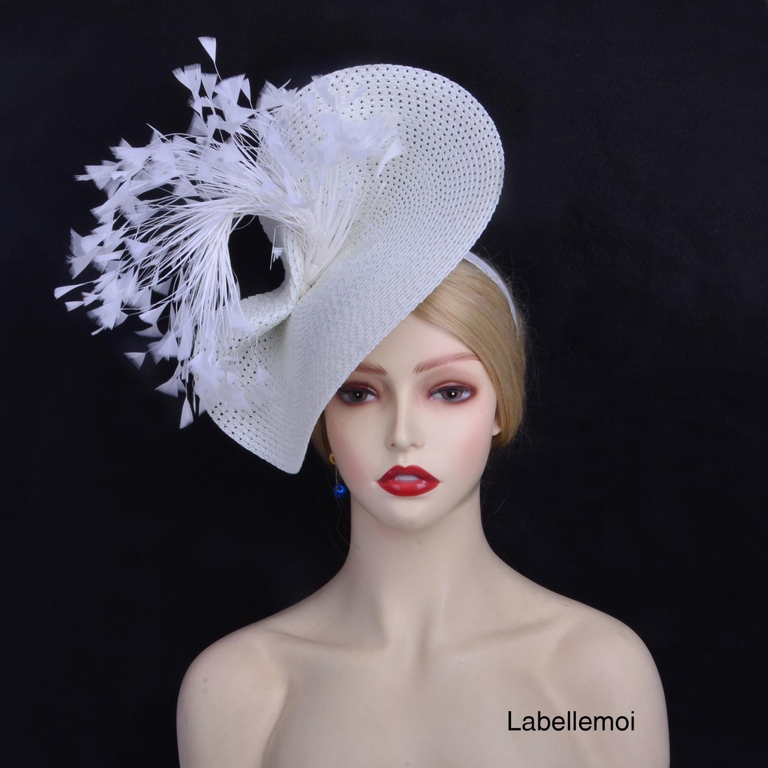Exclusive Ivory Fascinator Hat Open Weave Hatinator Church Derby Ascot ...