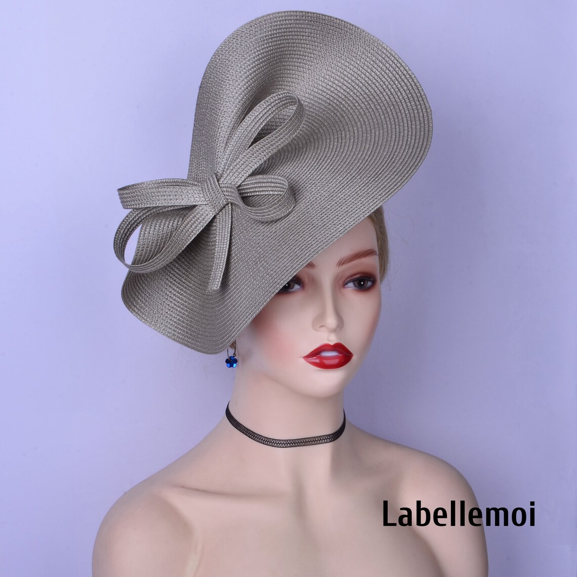 Exclusive Taupe Fascinator Big Saucer Hatinator Church Derby - Etsy