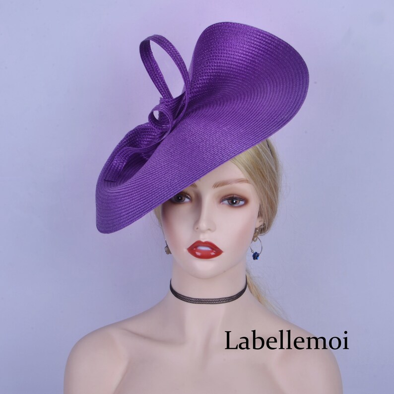 Exclusive Purple Fascinator Large Saucer Hatinator Church - Etsy