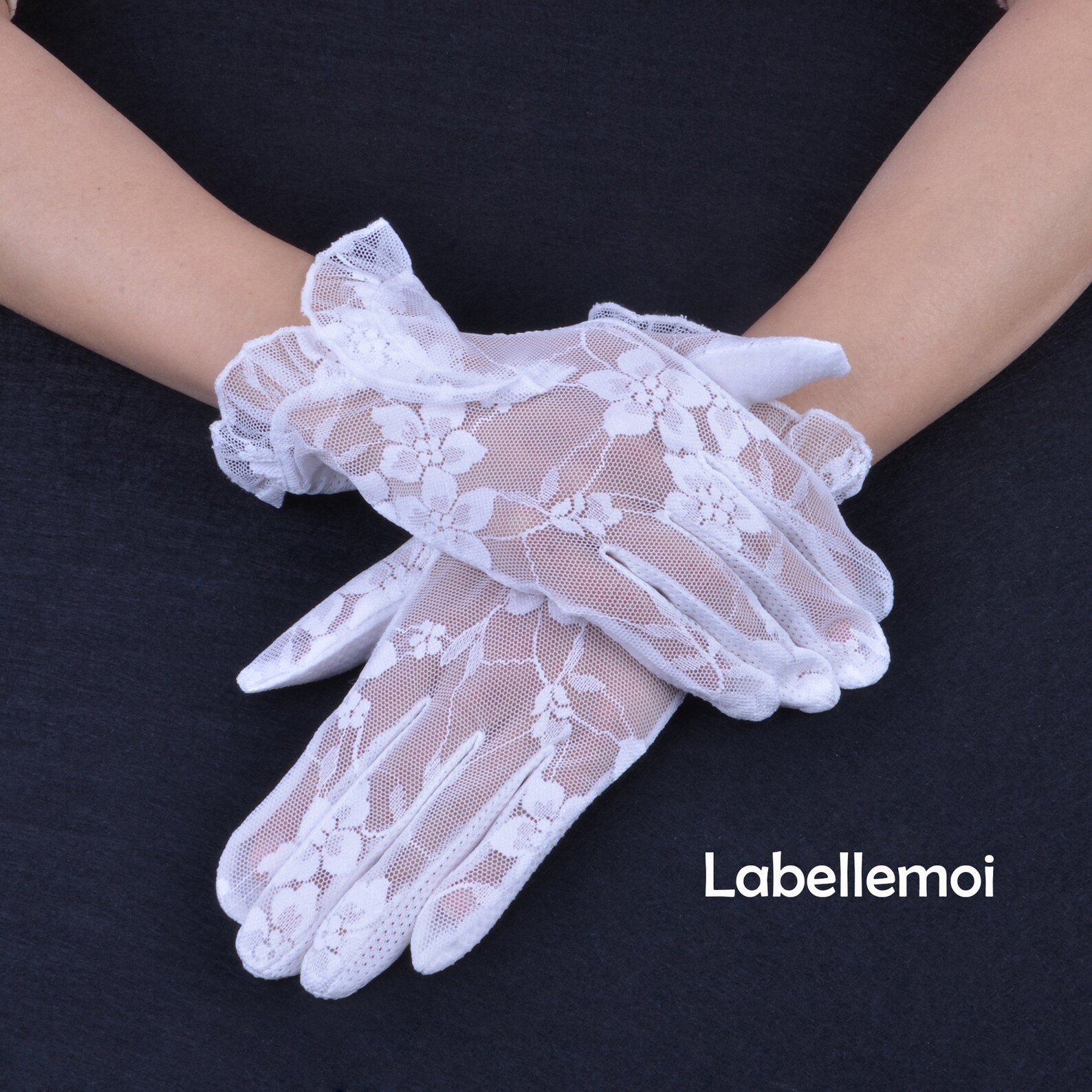 New Anti-uv Bridal White Lace Glove Women‘s Short Glove Flower Gloves ...