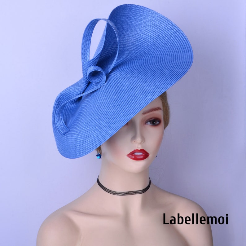 Exclusive Dusty Blue Fascinator Large Saucer Hatinator Church - Etsy
