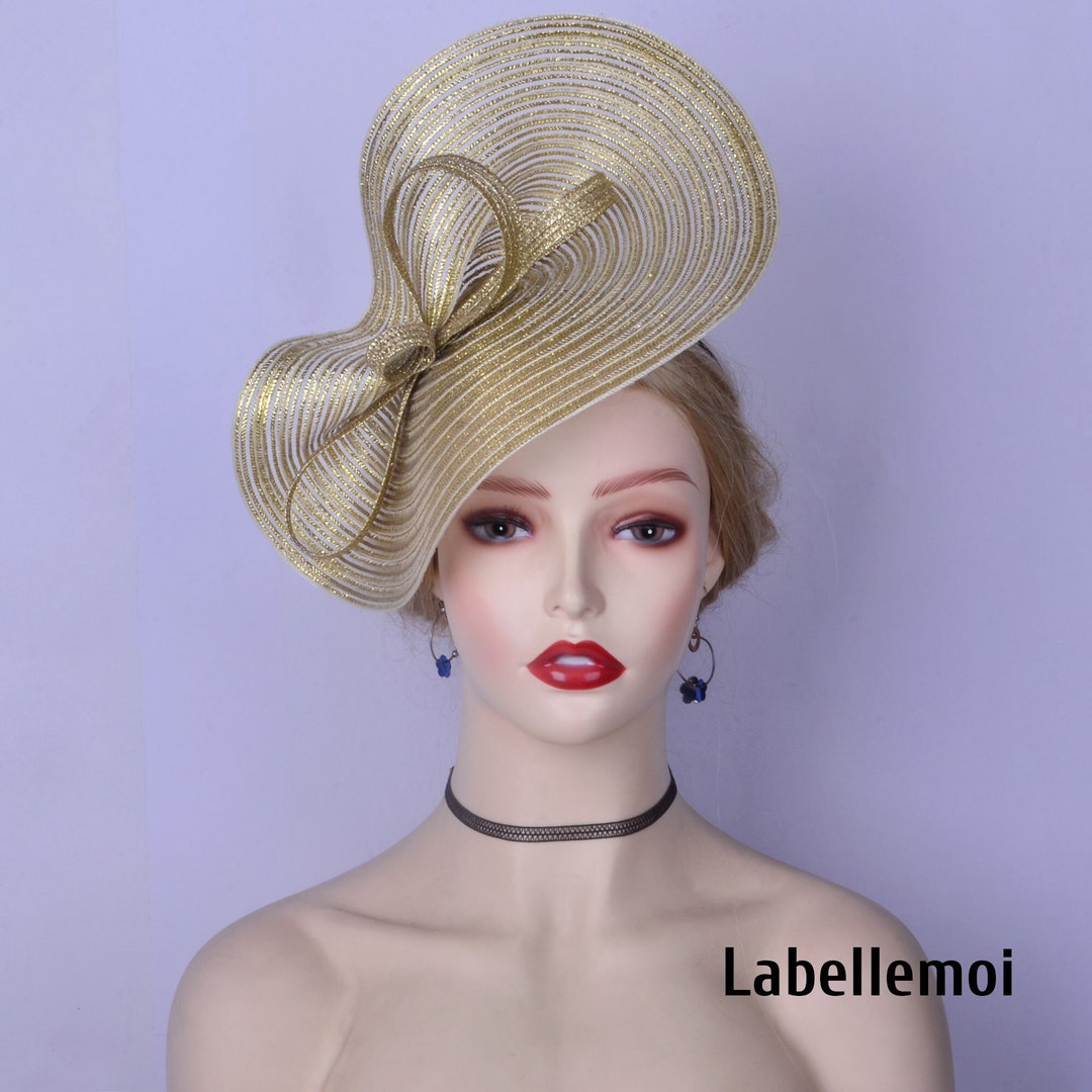 Exclusive Metallic Gold Fascinator Saucer Hatinator Church Kentucky ...