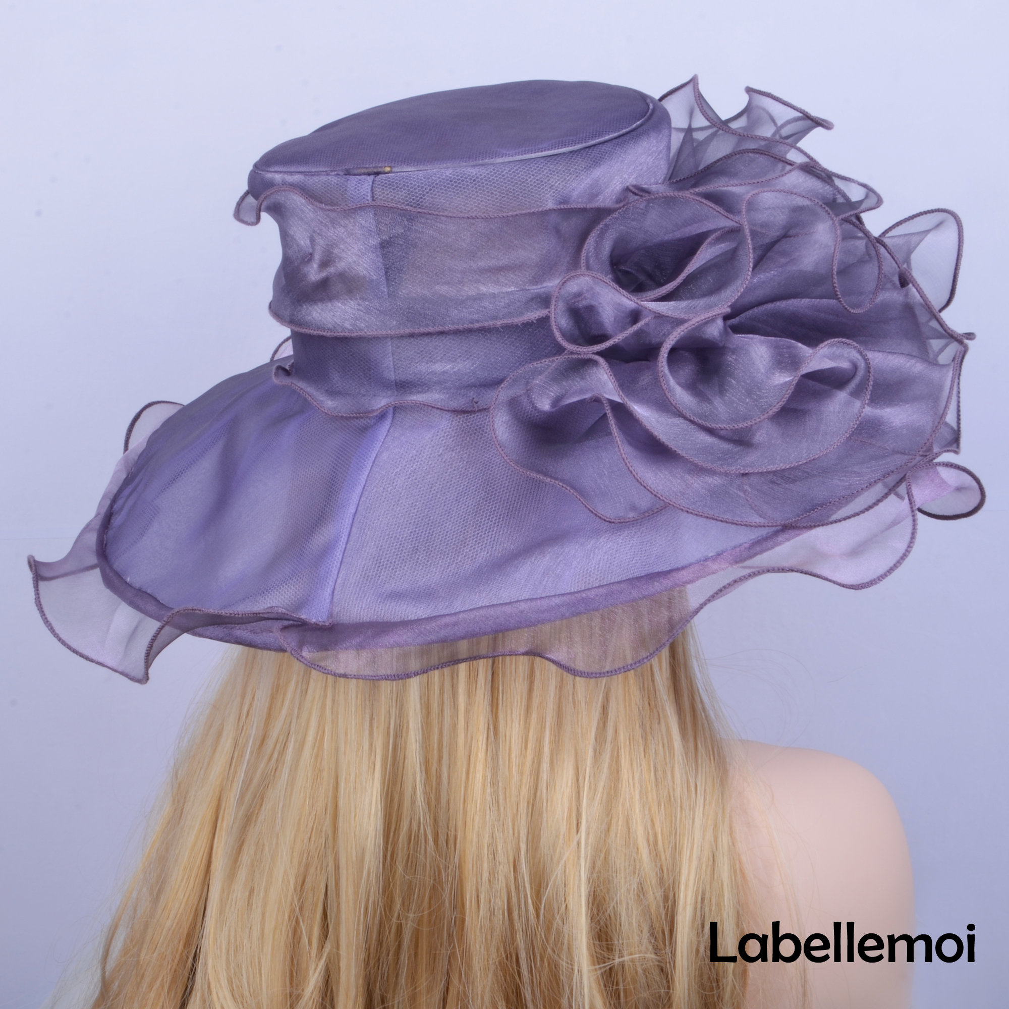Lavender Purple wide brim organza hat Church Hat for Kentucky - Etsy