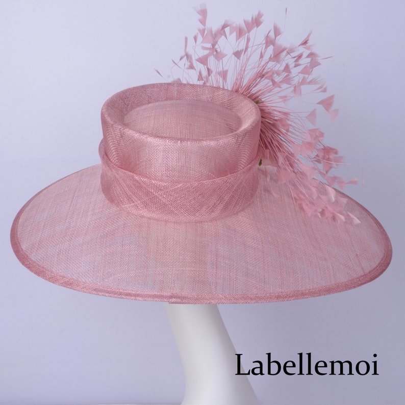NEW Exclusive Blush Pink Derby Hat Large Sinamay Hat Church - Etsy