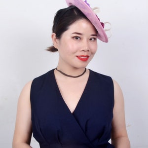 One off Design,crocus/ivory Sinamay Fascinator Saucer Hatinator ...