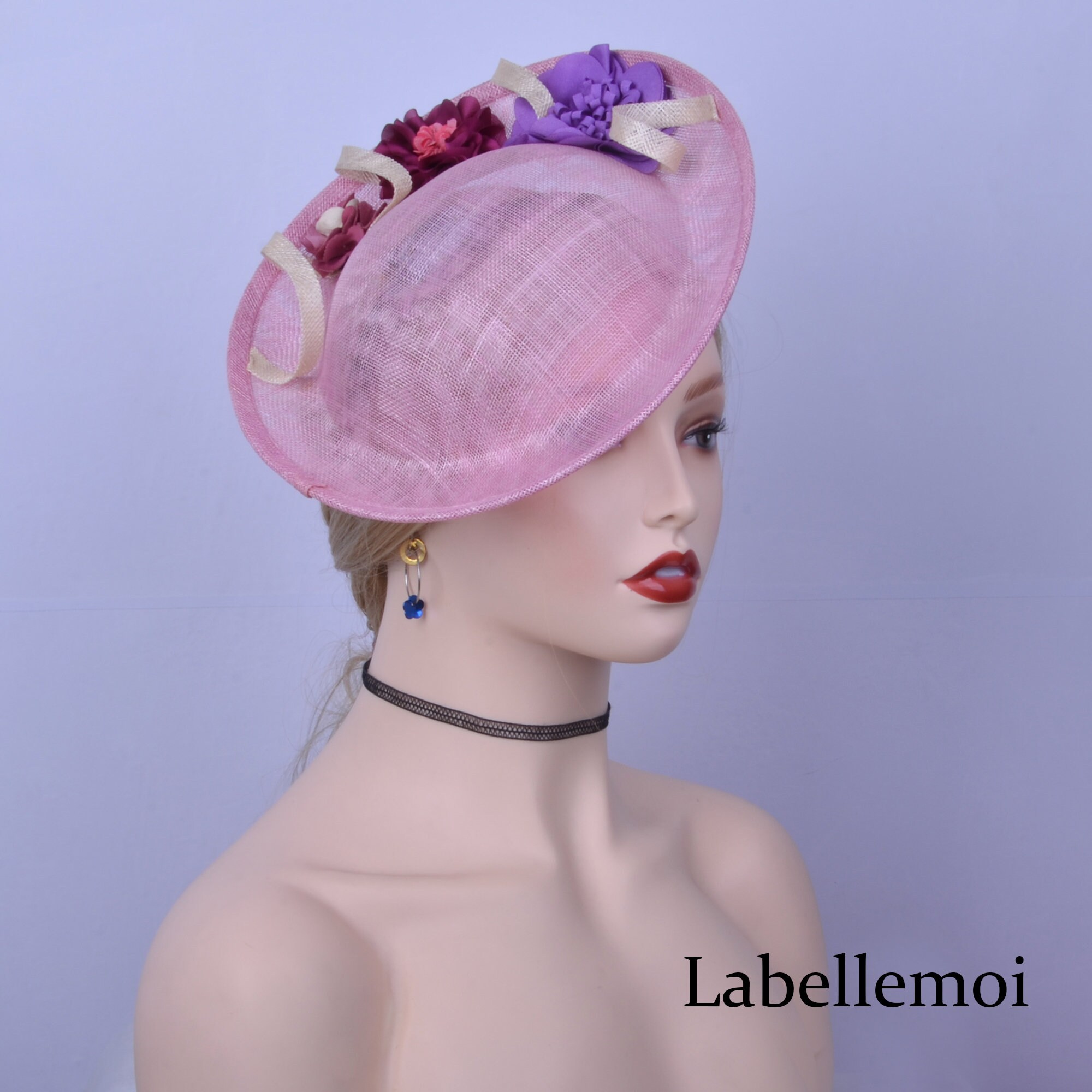 One off designcrocus/ivory sinamay fascinator saucer | Etsy