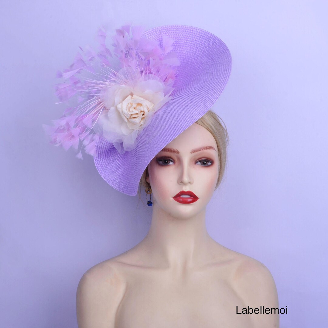 New Lilac/ivory Fascinator Hat Purple Disc Saucer Hatinator Church ...