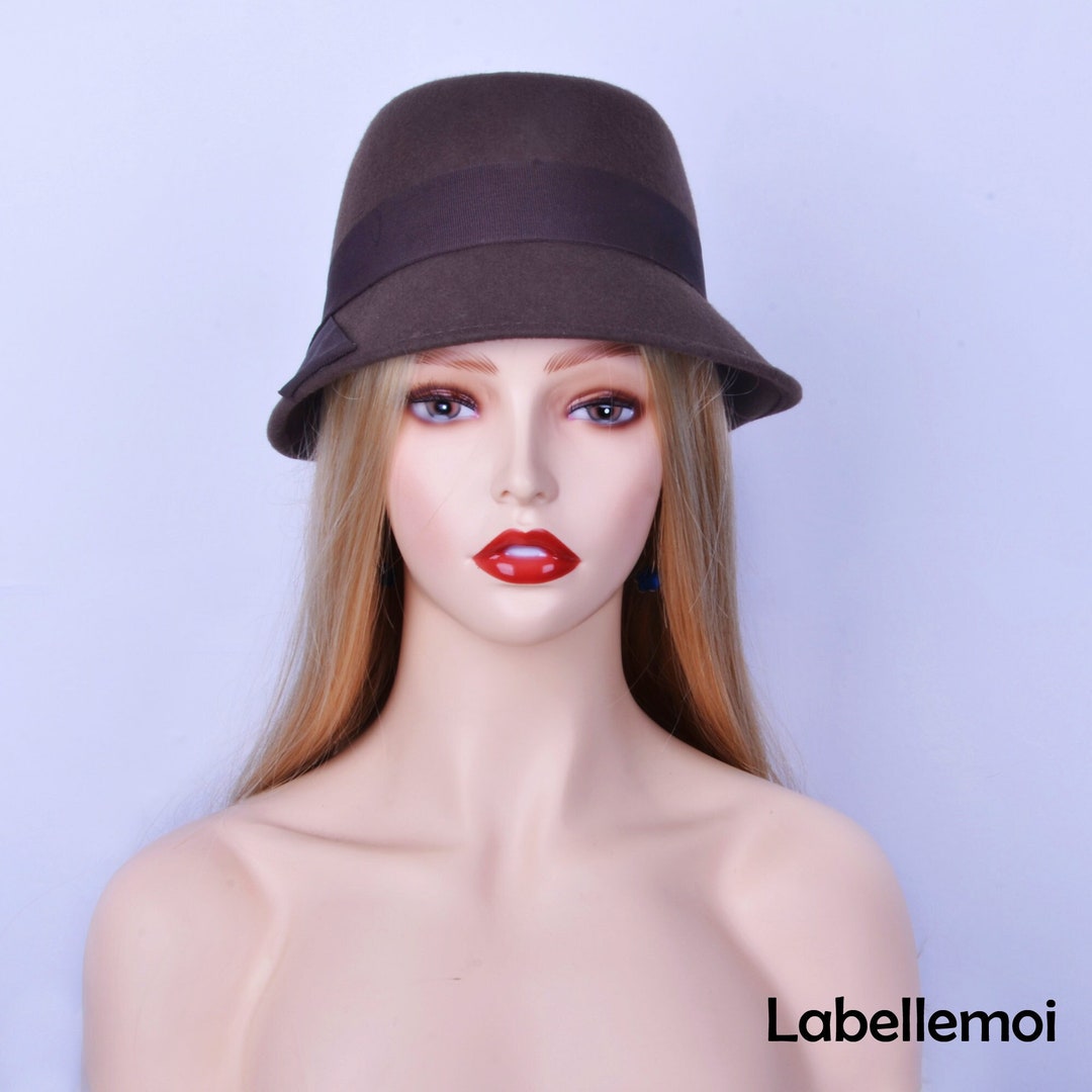 Exclusive Two Sides Elegant Brown Trilby Wool Felt Hat Winter Hat for ...