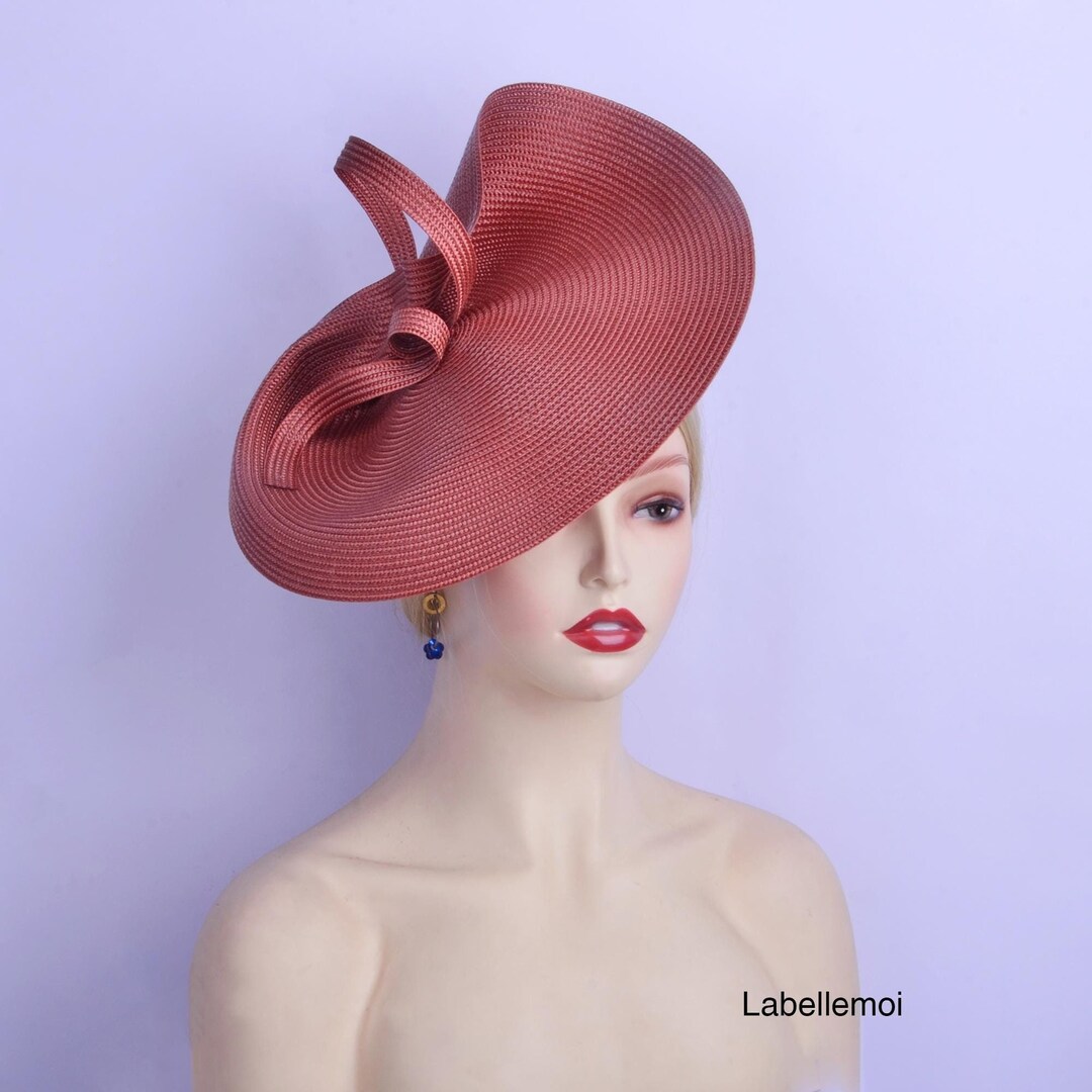 Rusty Orange Straw Fascinator Hat: Wedding, Derby, Ascot, Races, Mother ...