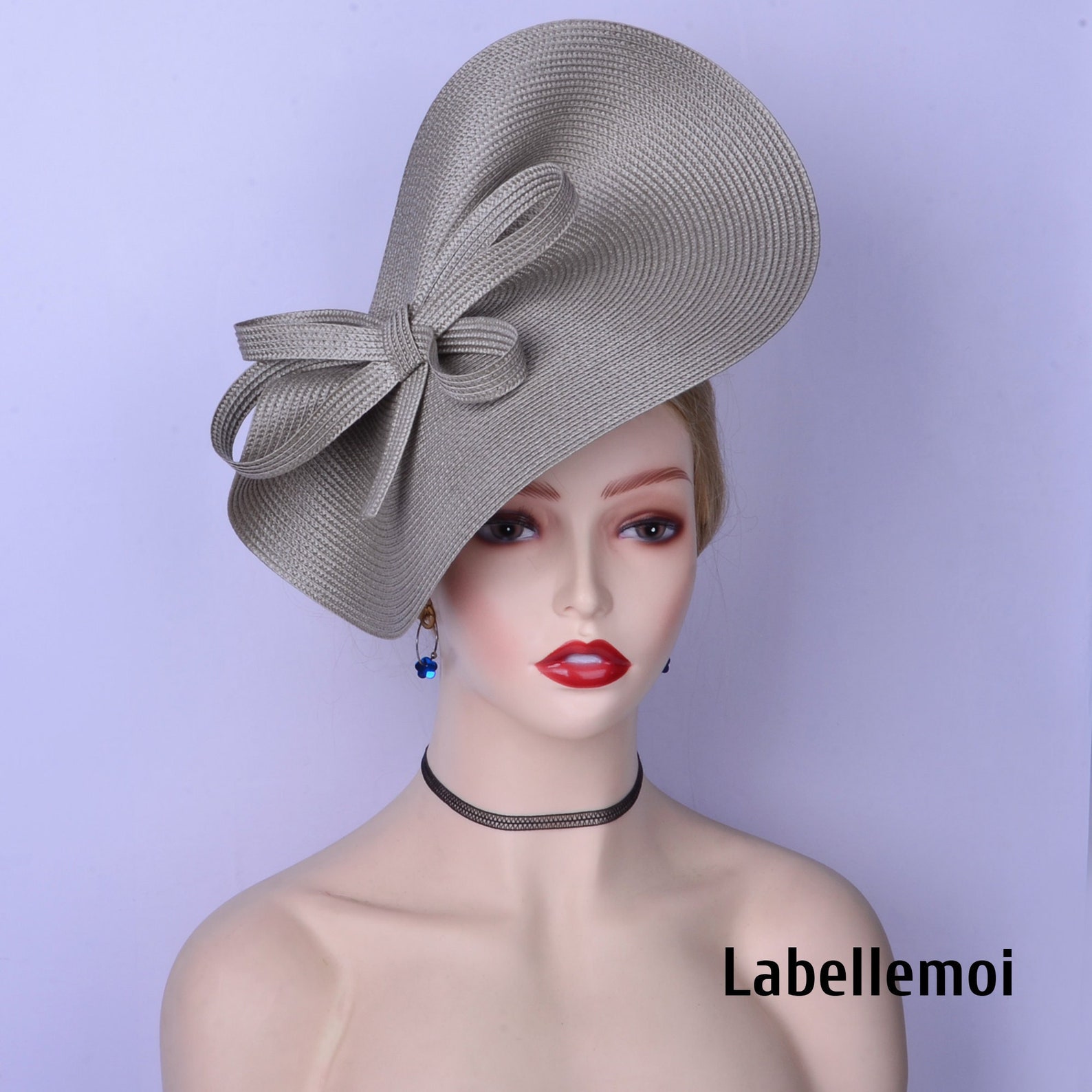 Exclusive Taupe Fascinator Big Saucer Hatinator Church Derby - Etsy