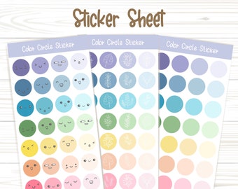 Color Circle Stickers - Etsy