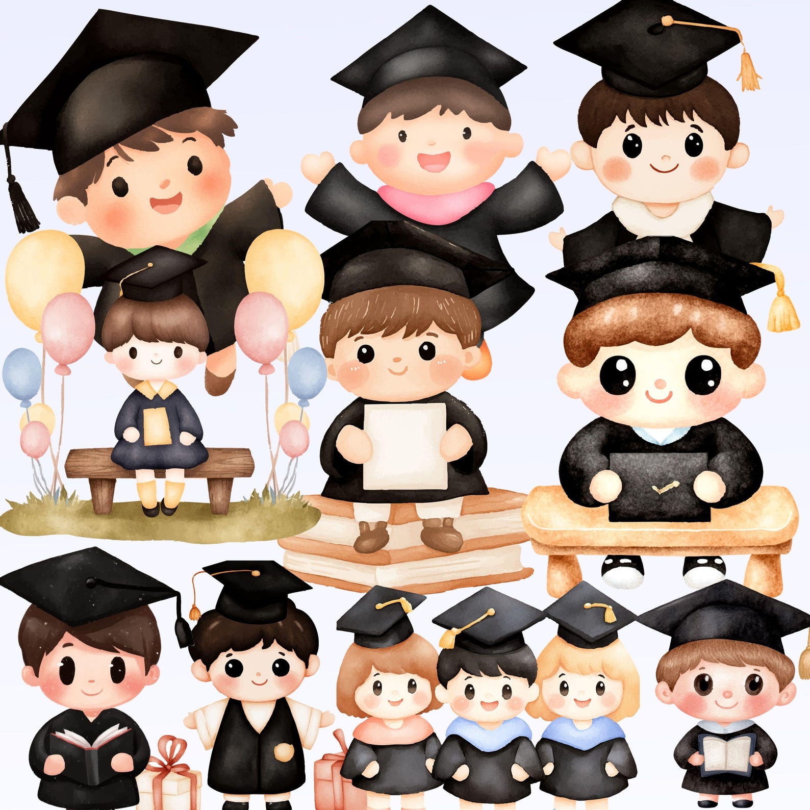 Happy Graduation Boys Clip Art, Diploma Clipart, Graduate Boy ...