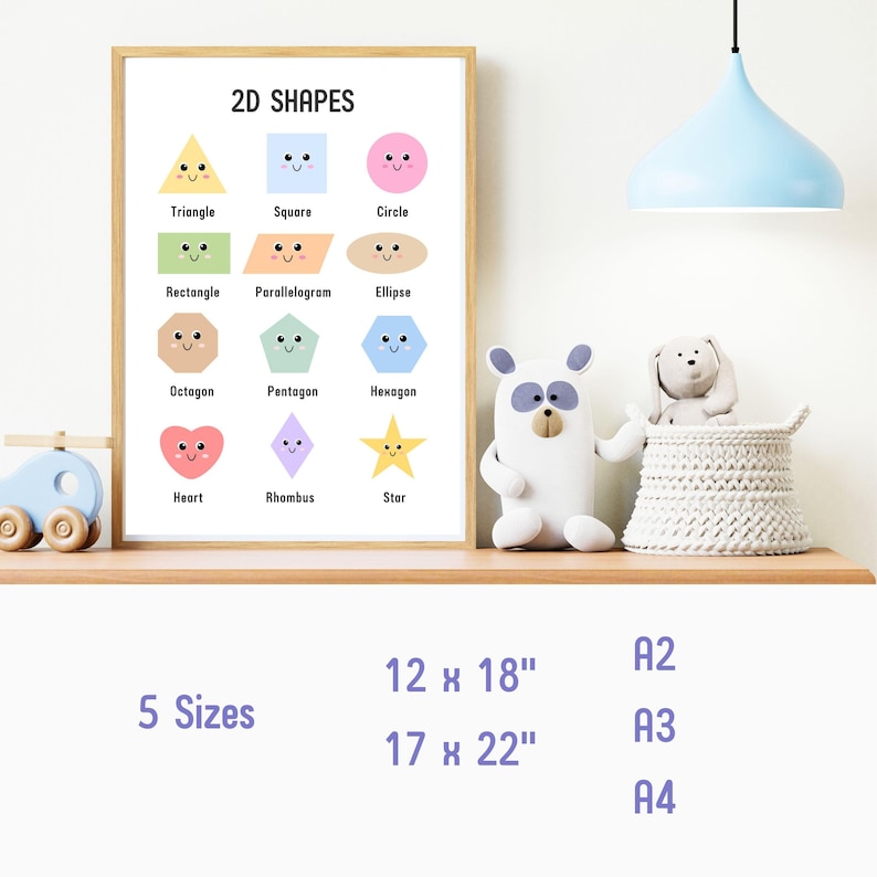 2D and 3D Shapes Posters – Educational Nursery and Classroom Art (digital Download) - Etsy