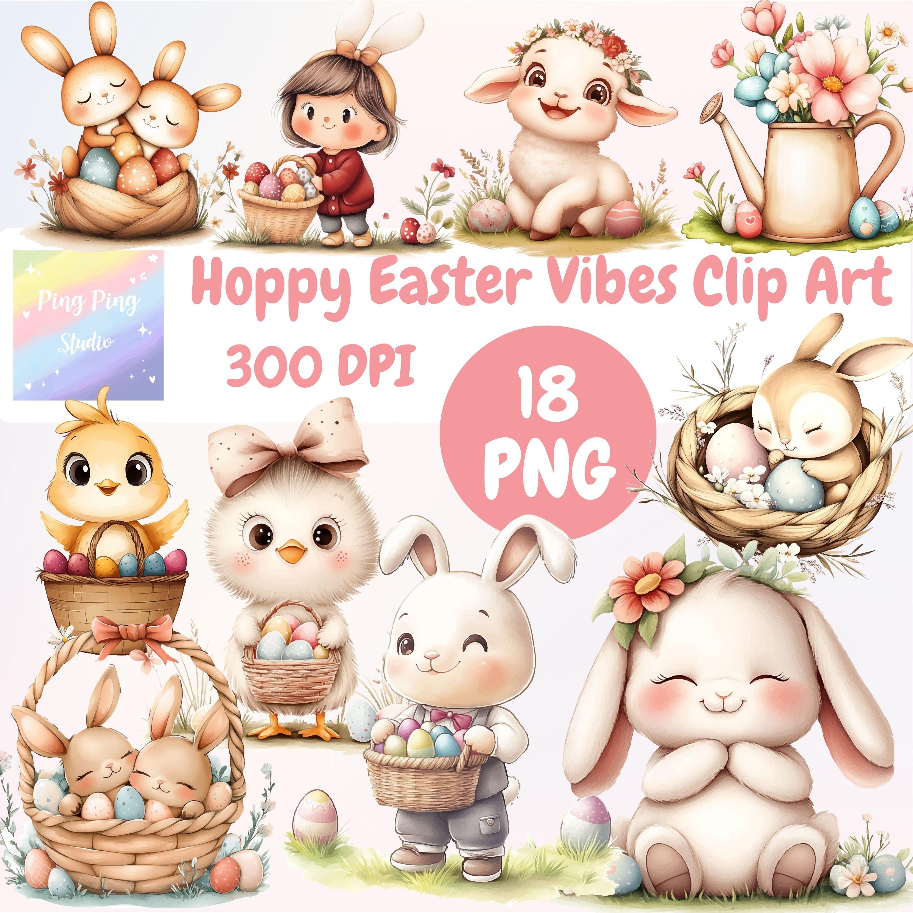 Easter Bunny Clipart: Watercolor Spring Designs (digital Download) - Etsy