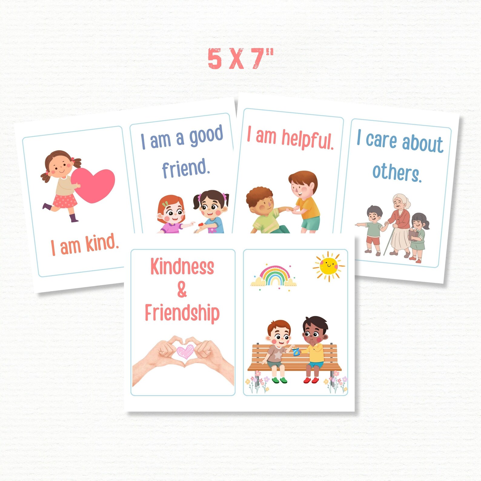 Kindness & Friendship Flash Cards – Positive Affirmation Cards, Social ...