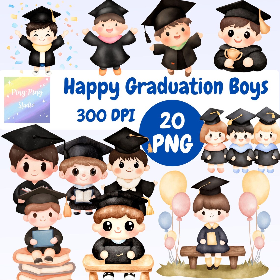 Happy Graduation Boys Clip Art, Diploma Clipart, Graduate Boy ...