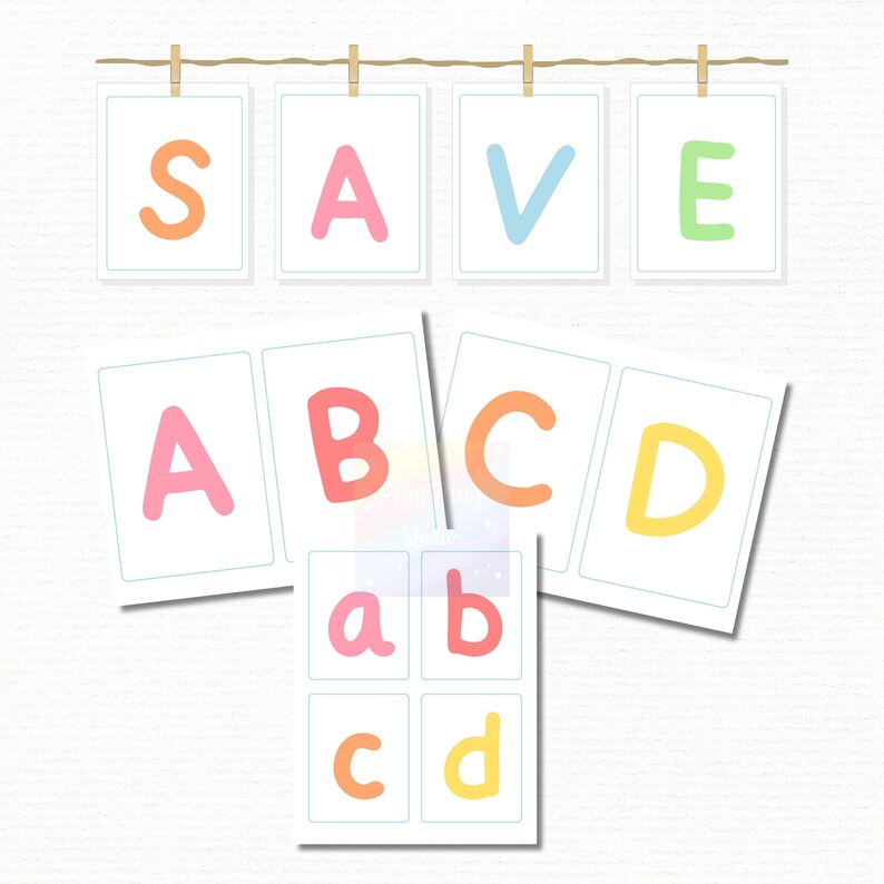 Pastel ABC Flash Cards: Uppercase and Lowercase (PDF Printable) - Etsy
