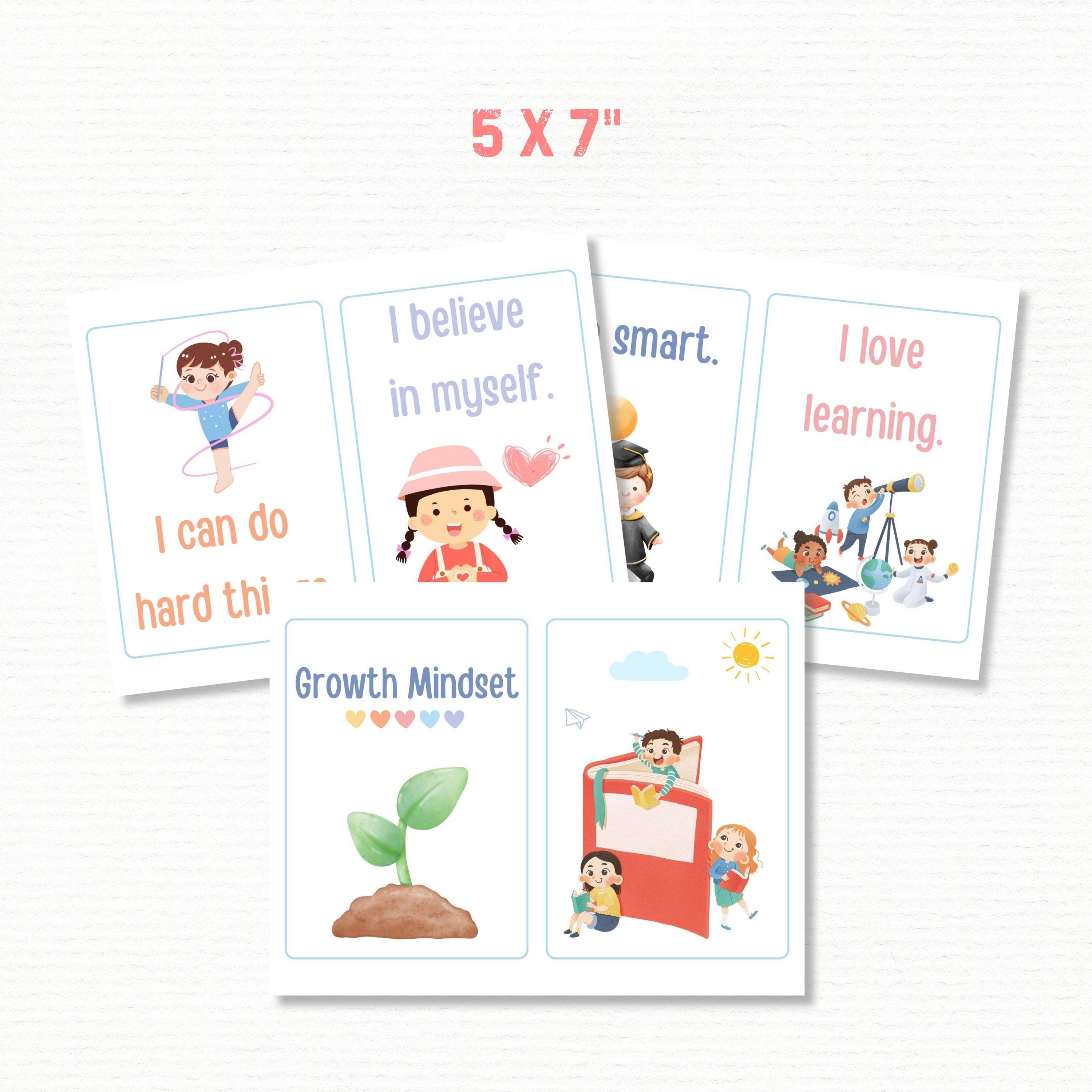 Growth Mindset Affirmation Cards: Pastel Classroom Decor (printable PDF ...