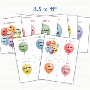 Growth Mindset Flashcards | Watercolor Balloon Affirmations (PDF) - Etsy