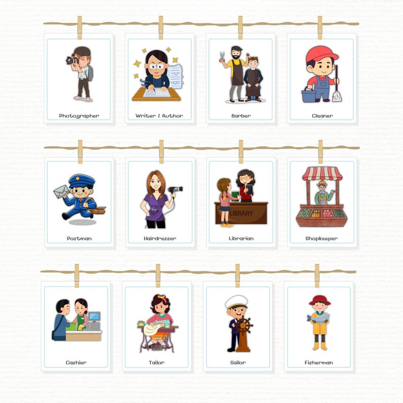 Community Helpers Poster & Flashcard Set: Career Vocabulary (PDF Bundle ...