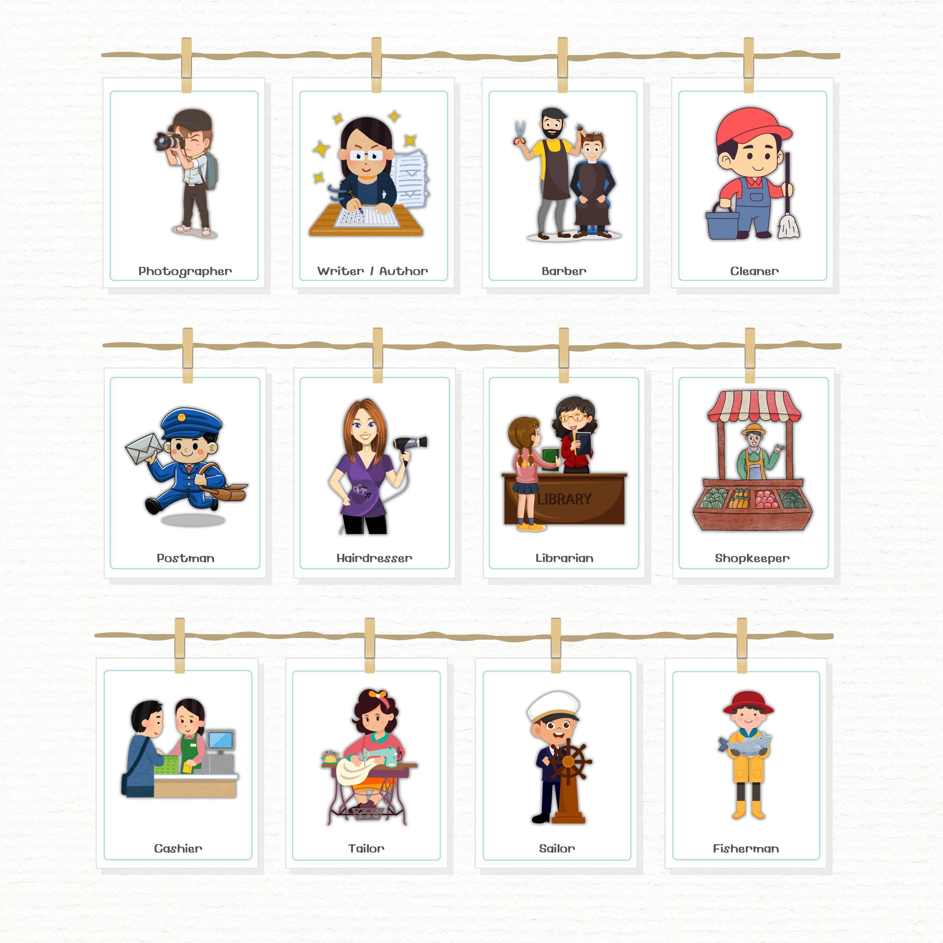 Community Helpers Poster & Flashcard Set: Career Vocabulary (PDF Bundle ...