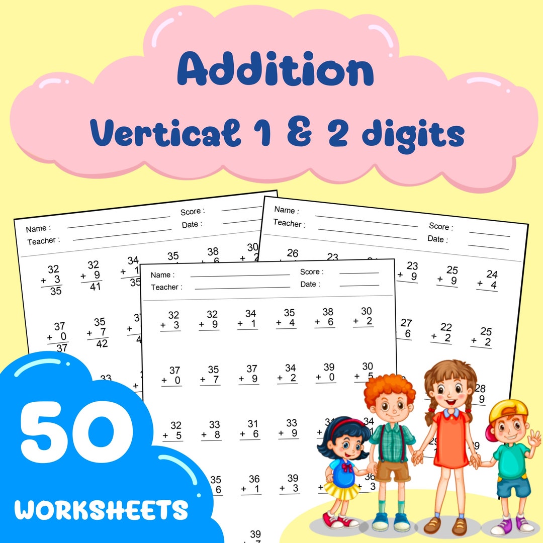 1&2 Digits Addition Worksheets / Math for Children - Etsy Canada