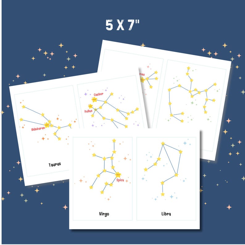 Zodiac Constellation Flash Cards | 12 Star Signs | Bright Stars ...