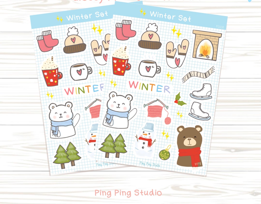 PS008 Winter Sticker Set (printable Sticker/ Digital Download) - Etsy
