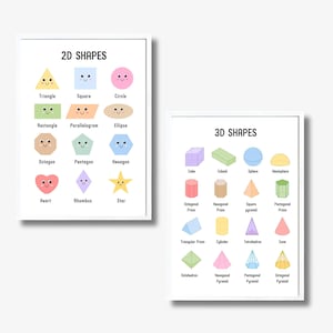 2D and 3D Shapes Posters – Educational Nursery and Classroom Art ...